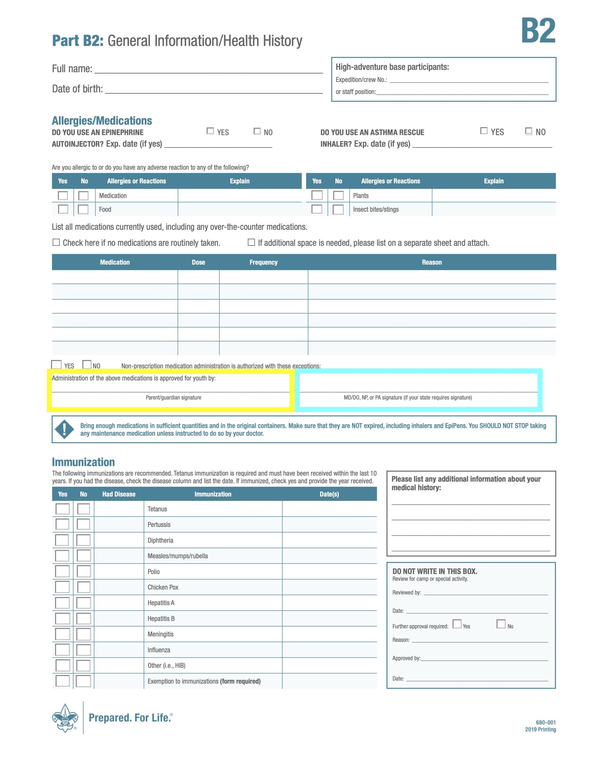 Medical Form - Camp Sequassen