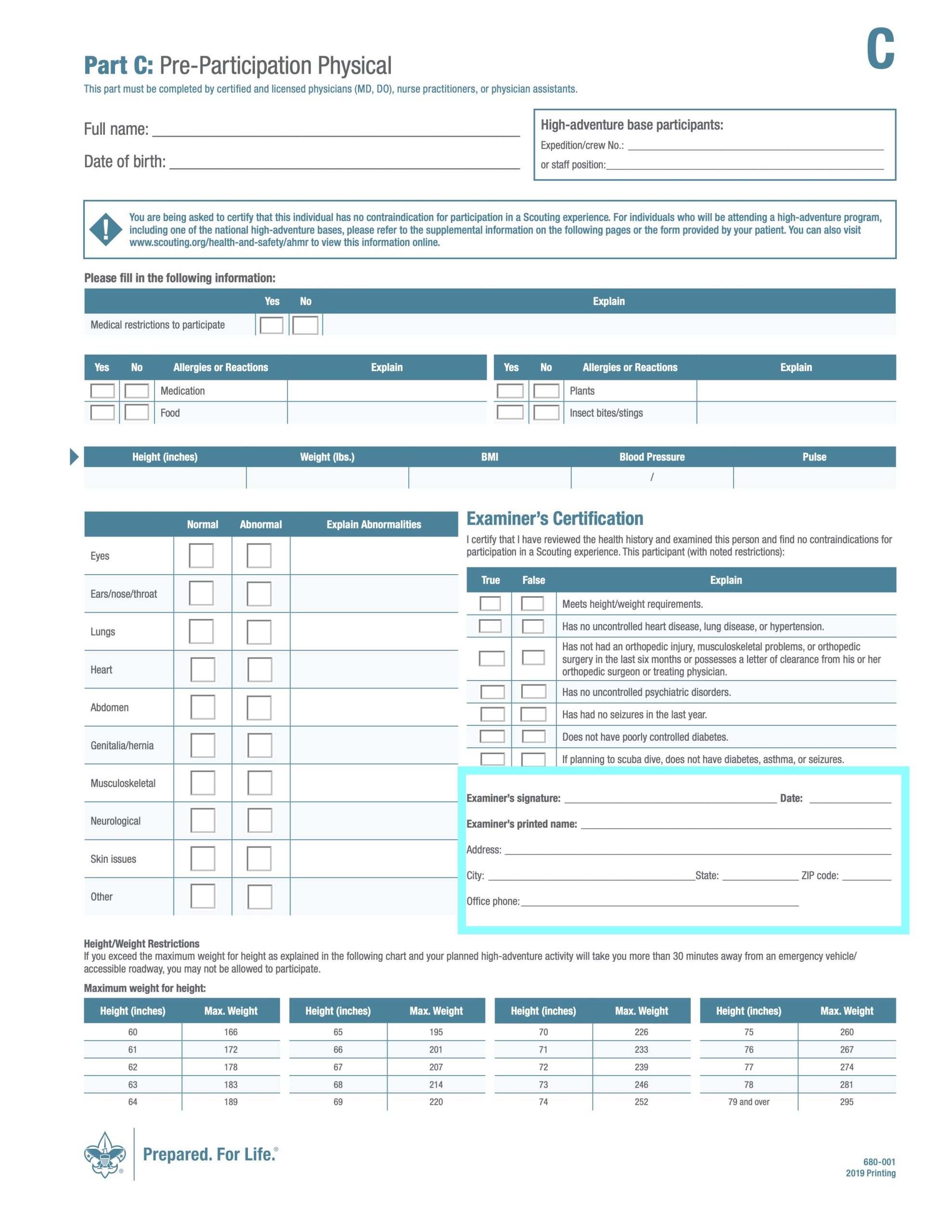 Medical Form - Camp Sequassen